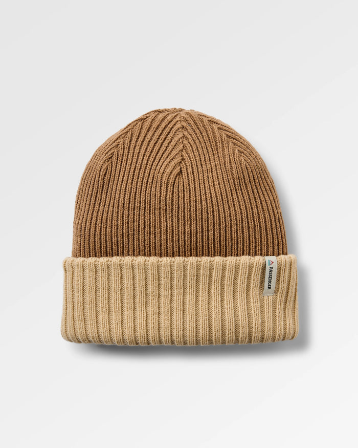 Outlook Recycelte Wende-Beanie Toffee/Stein – Passenger